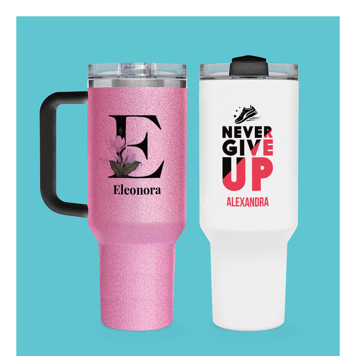 Căni termos cu mâner și pai personalizate | StarGift.ro